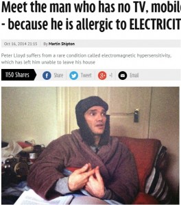 Peter Lloyd allergico a elettricità: costretto in casa, niente tv e telefono - Blitzquotidiano.it